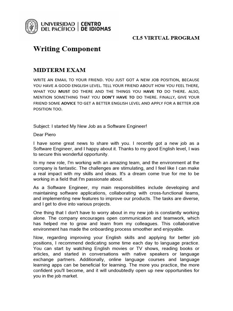 Midterm Writing Exam - Luis López | PDF