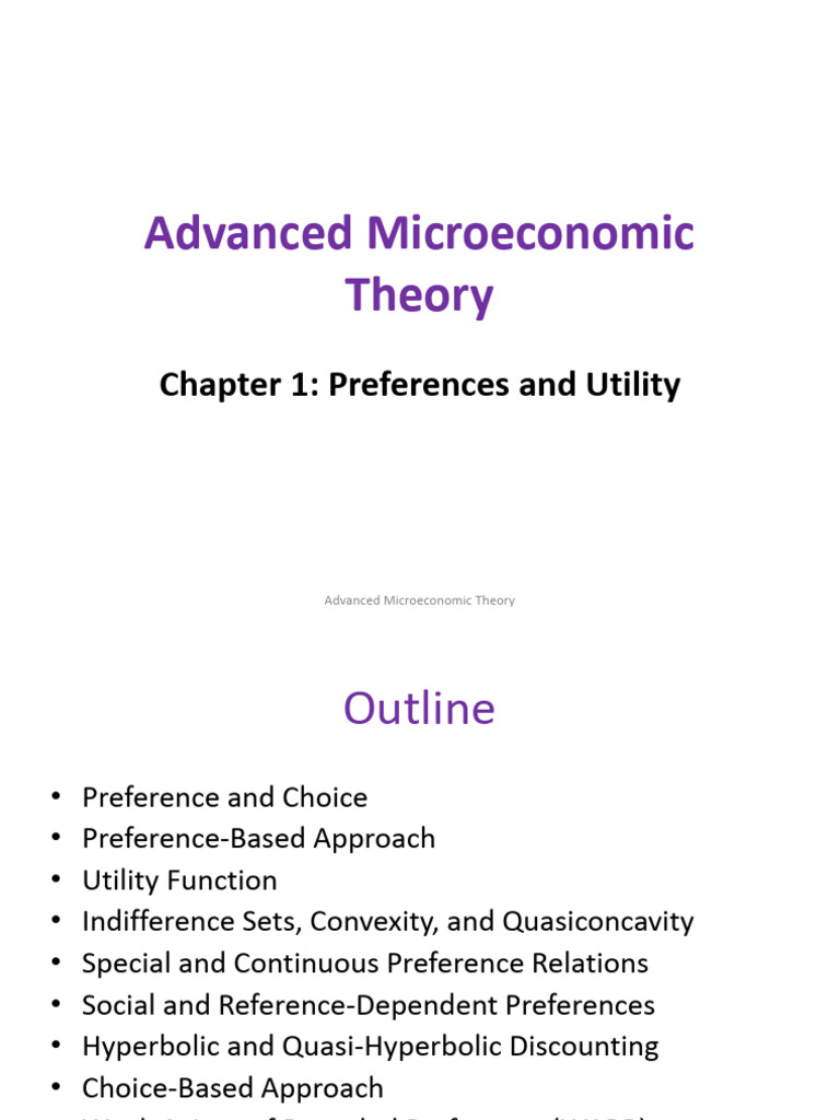 Chapter 1 Preference and Choice | PDF