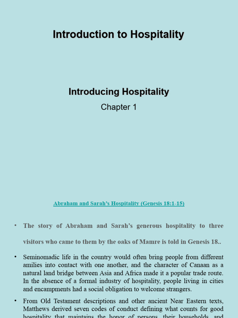 Introduction To Hospitality Enriched PPP | PDF