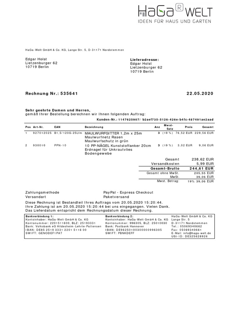 Rechnung 535641 | PDF