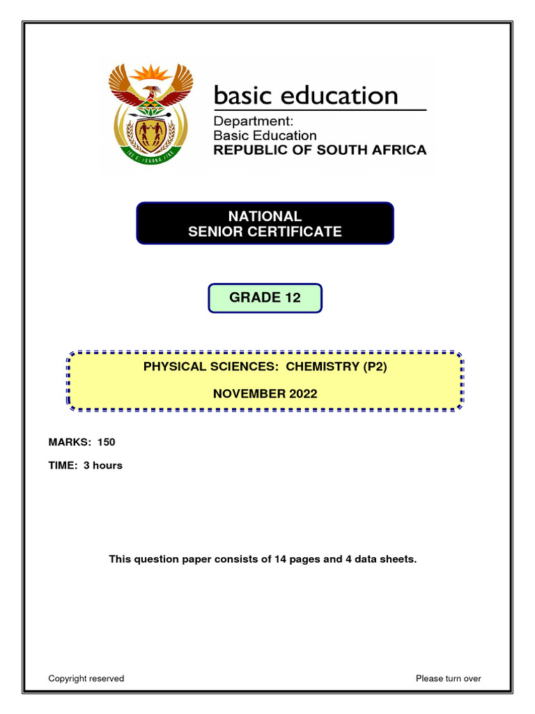 Physical Sciences P2 Nov 2022 Eng | PDF | Science & Mathematics