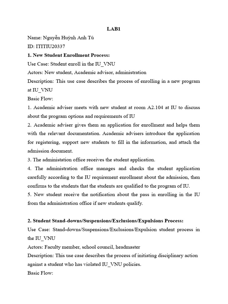 IU_VNU Student Enrollment Guide | PDF