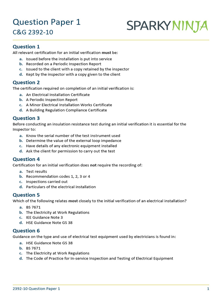 2392-10 Question Paper 01 | PDF