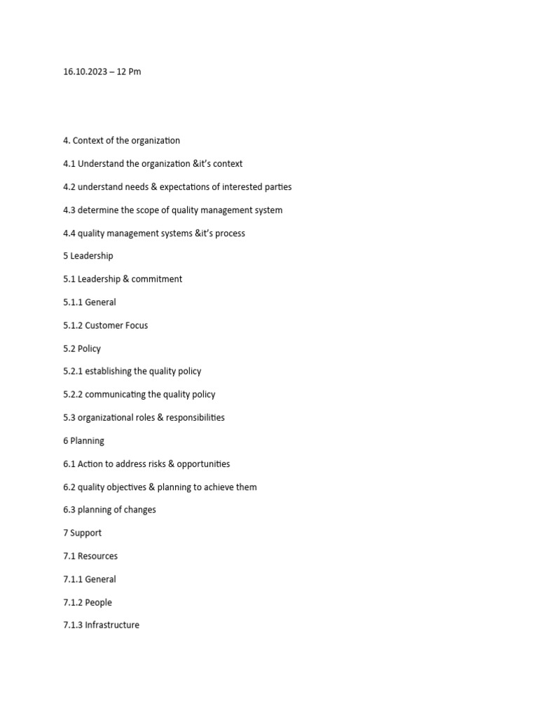 ISO 9001 Clauses | PDF