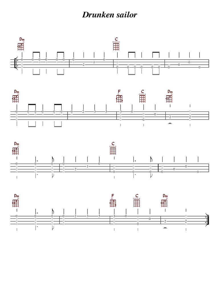 Drunken Sailor - Ukulélé | PDF