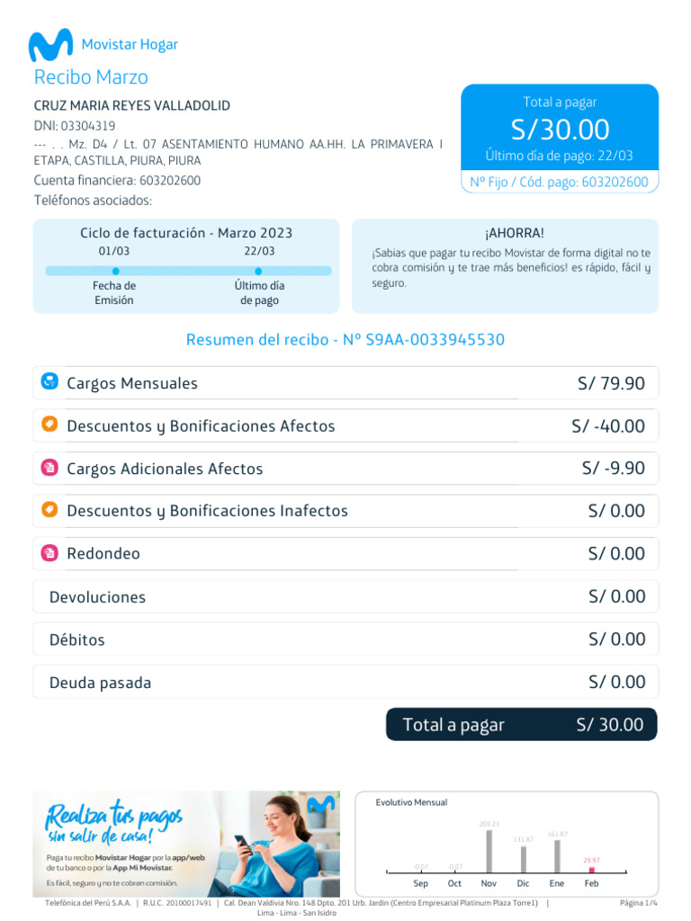 Modelo Recibo Internet | PDF