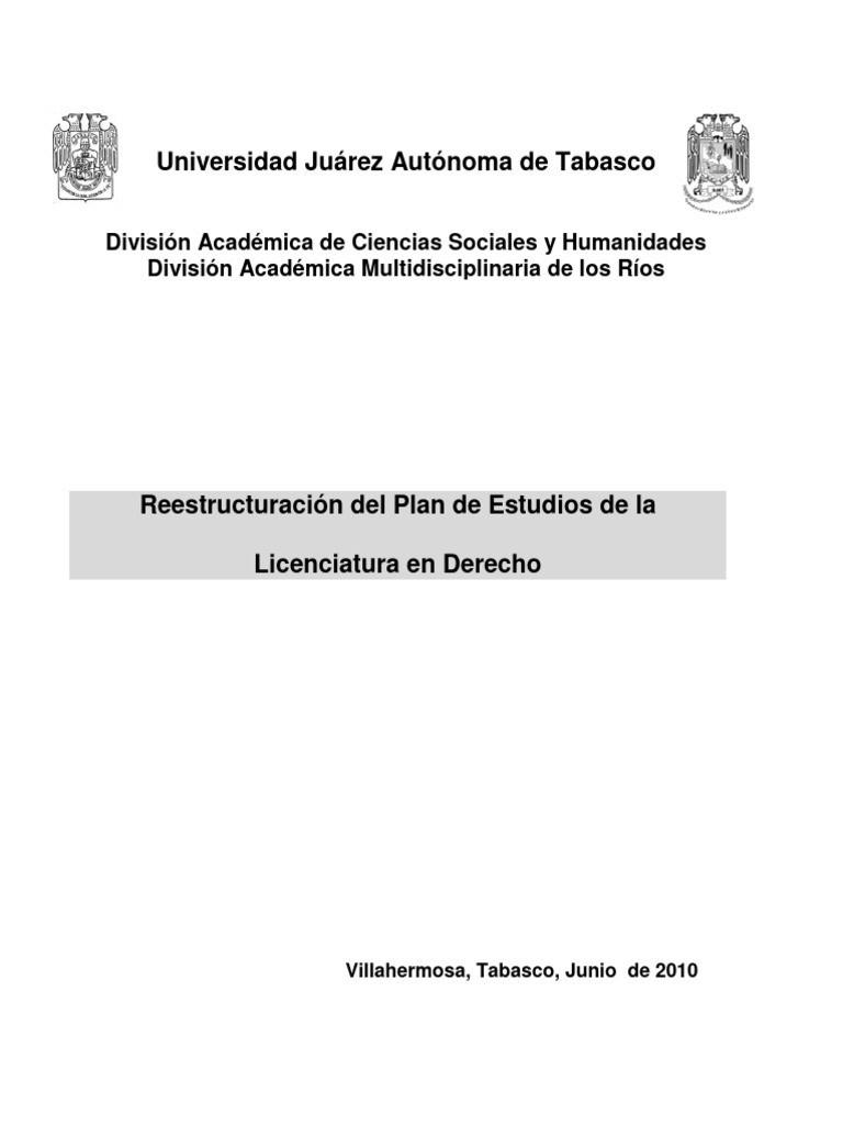 Plan de Estudios Derecho Ujat | PDF Plan de Estudios Derecho Ujat | PDF