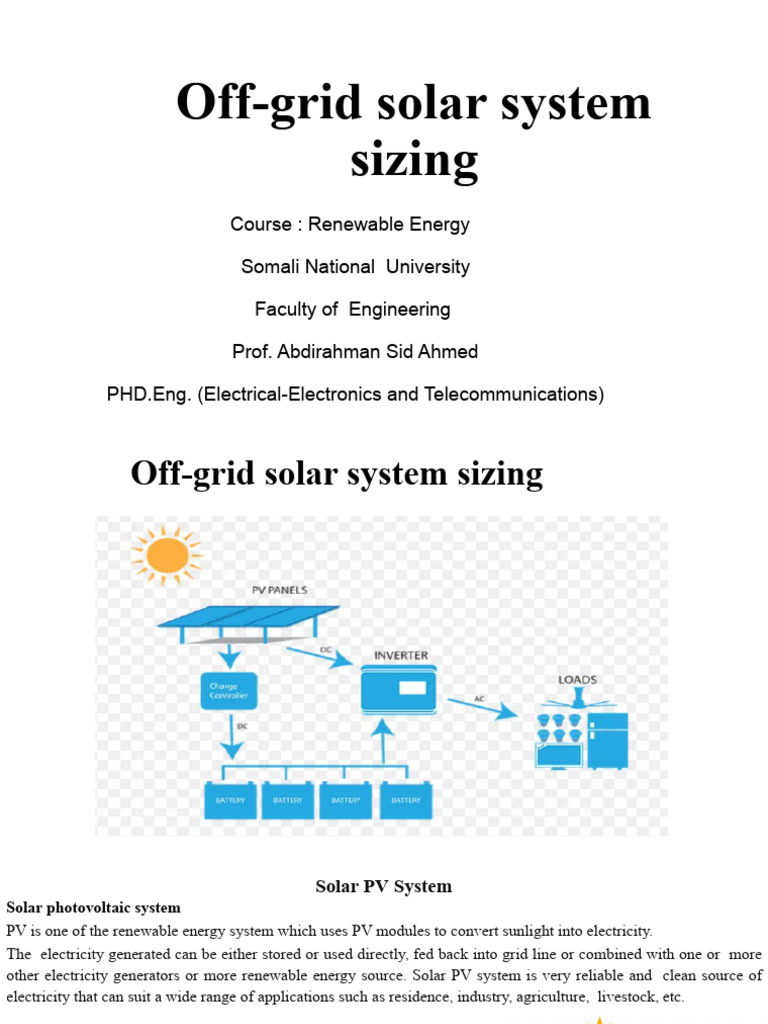 Class 4 Off Grid Solar System Sizing | PDF