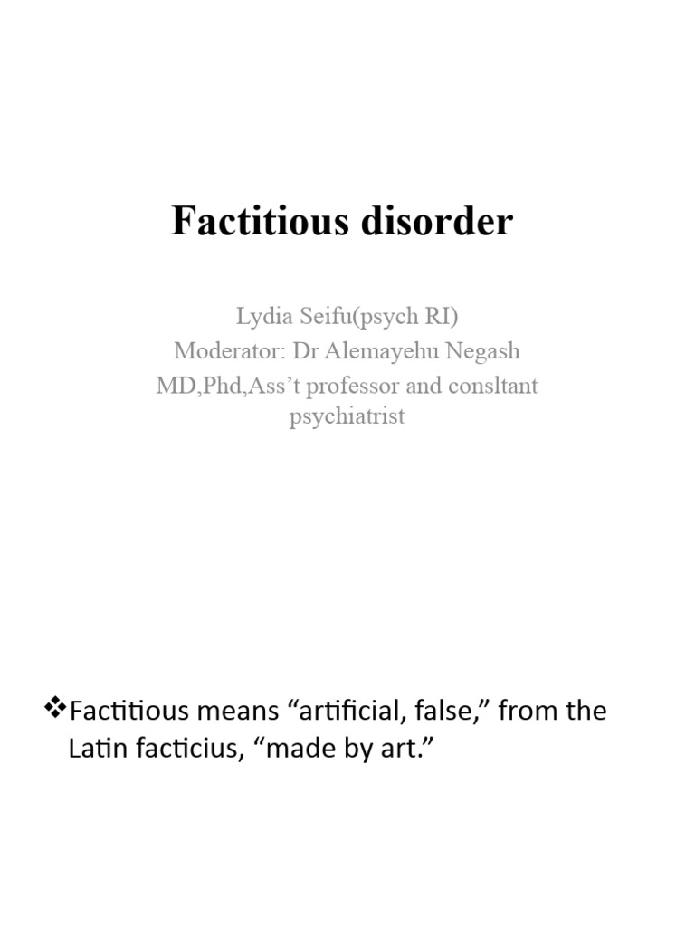 Factitious Disorder | PDF
