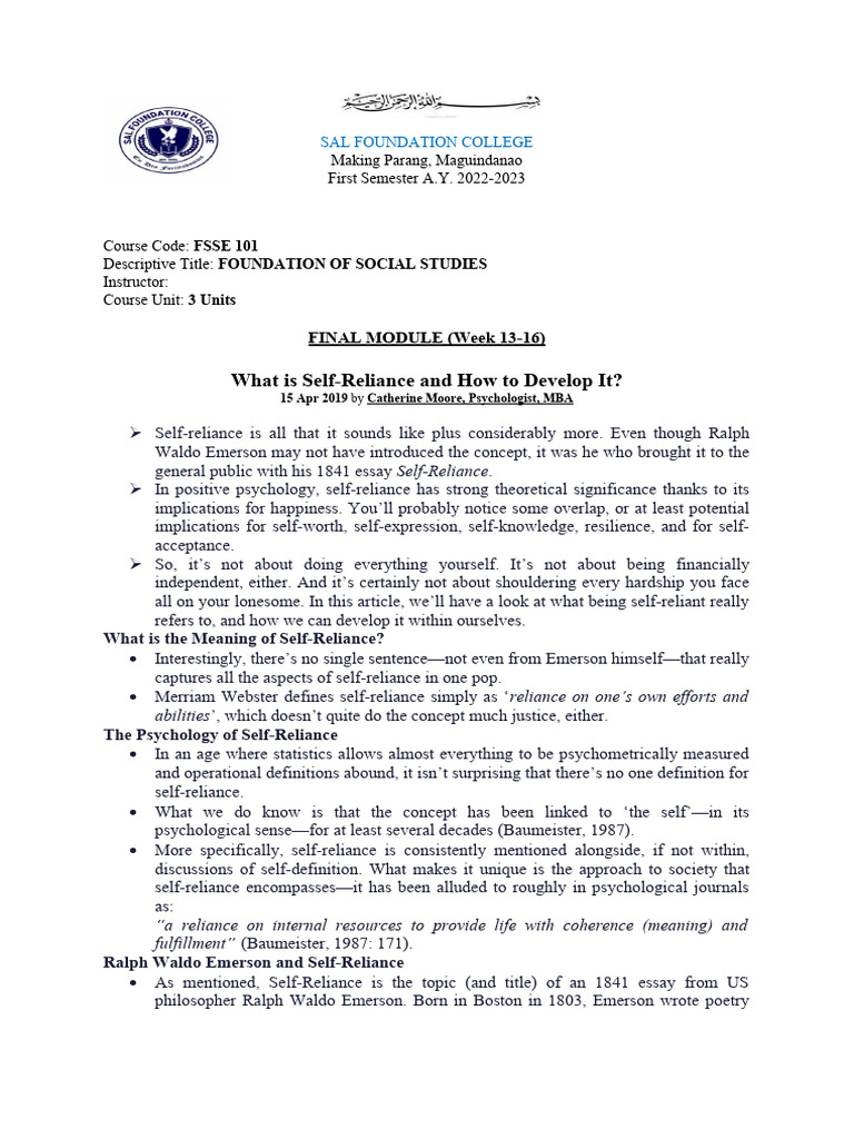 Fsse 101 Final Modules | PDF