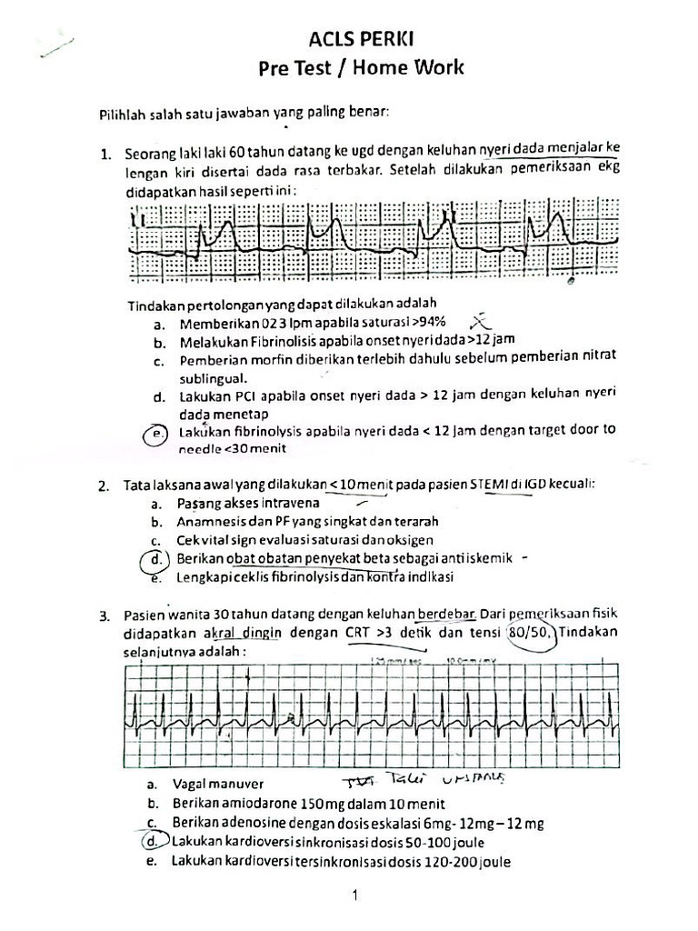 PRETEST ACLS PERKI | PDF