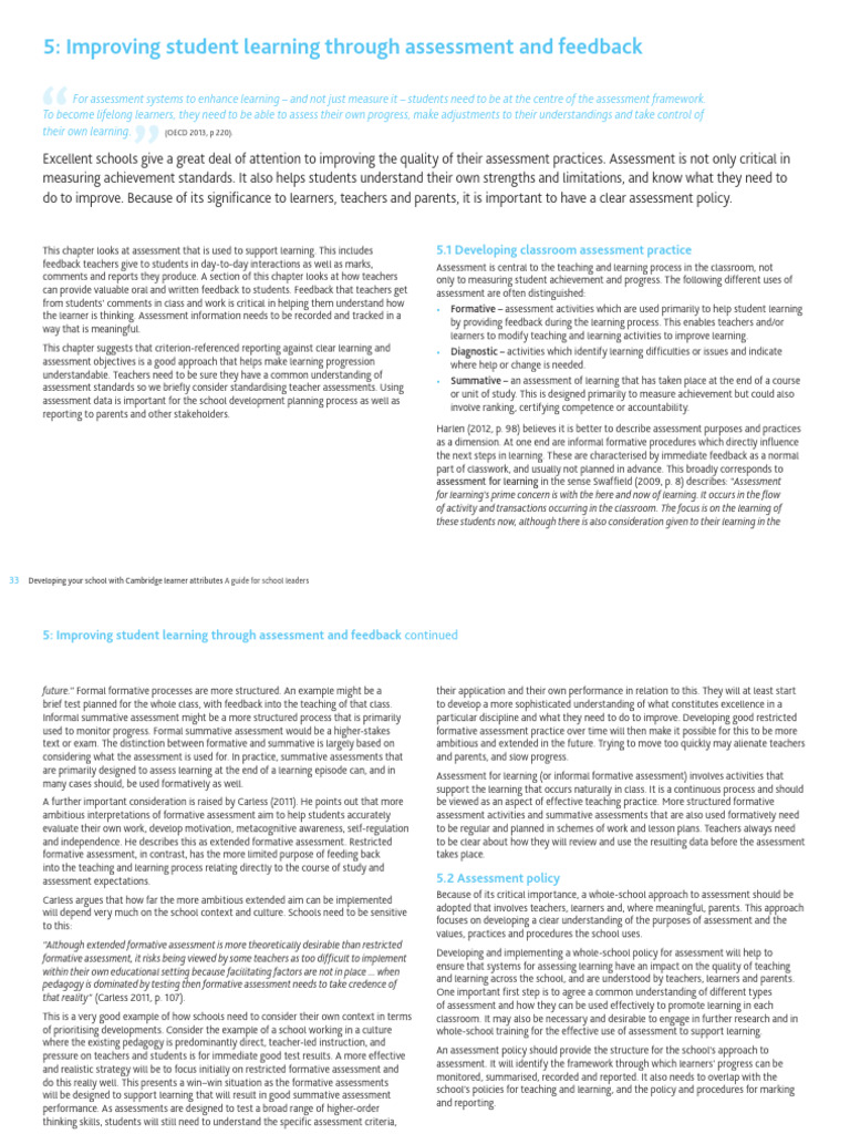 ARTIKULL - Improving-Student-Learning-Through-Assessment-And-Feedback | PDF