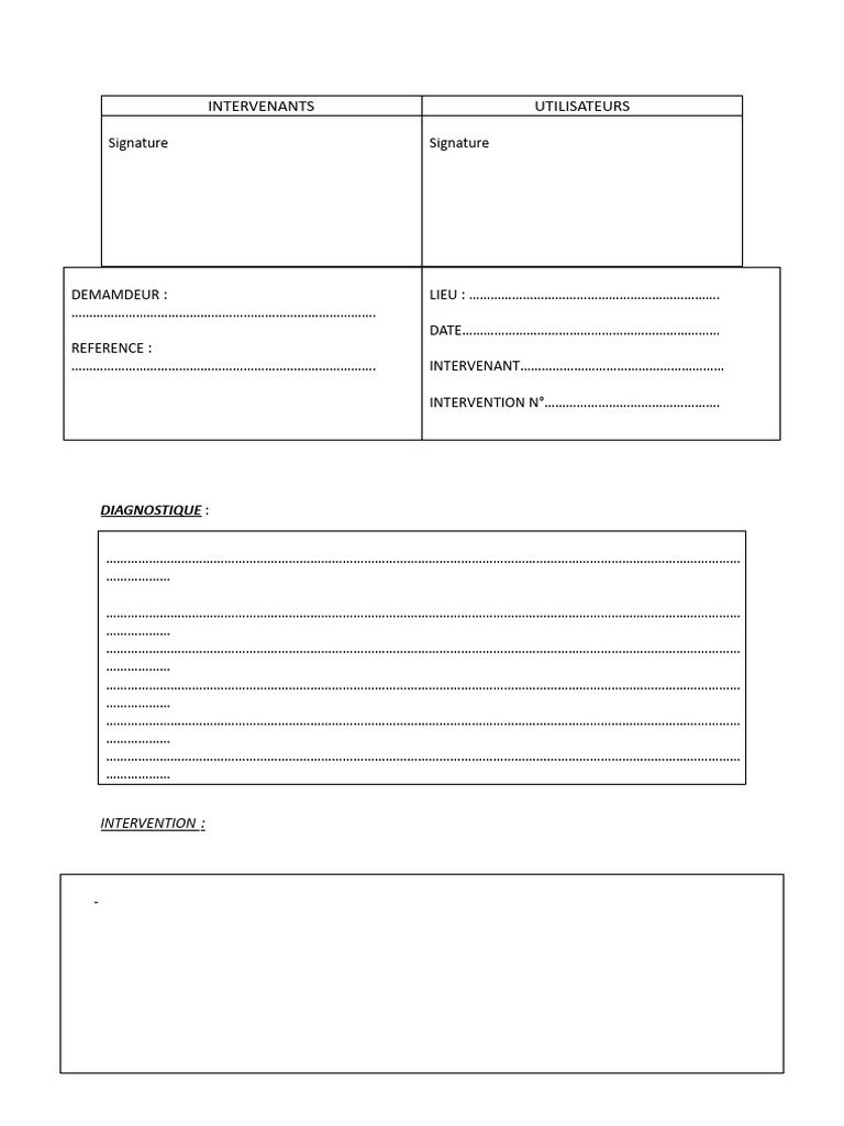 Fiche D'intervention | PDF