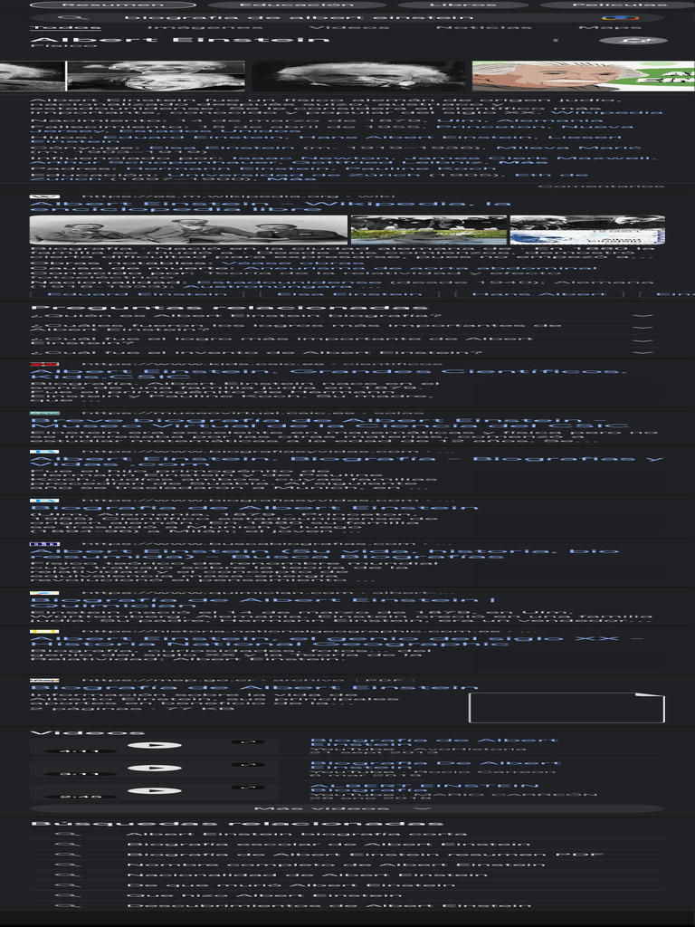 Biografia de Albert Einstein - Buscar Con Google | PDF