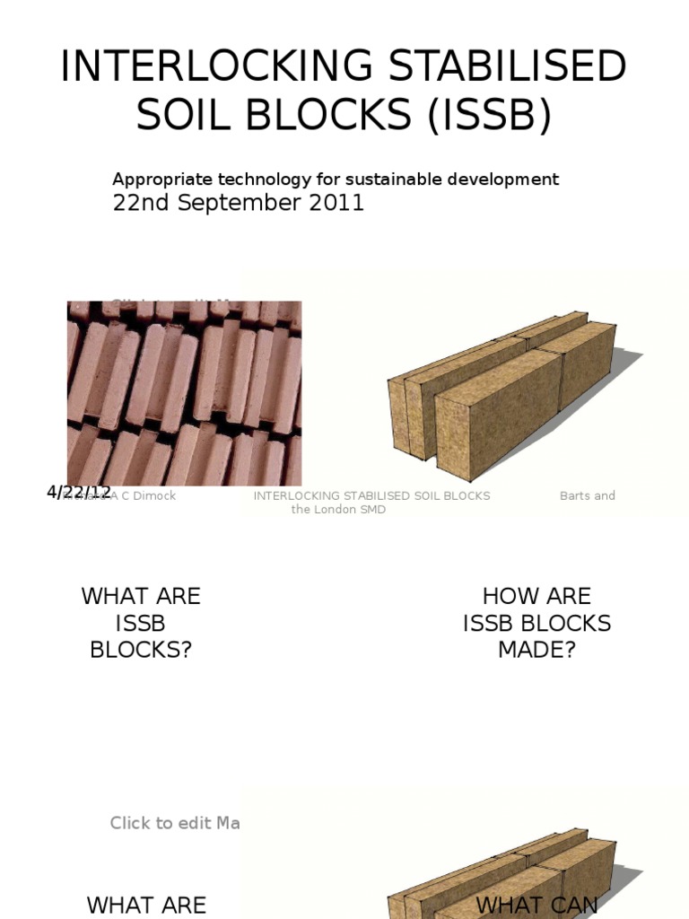 Interlocking Stabilised Soil Blocks (Issb) | PDF