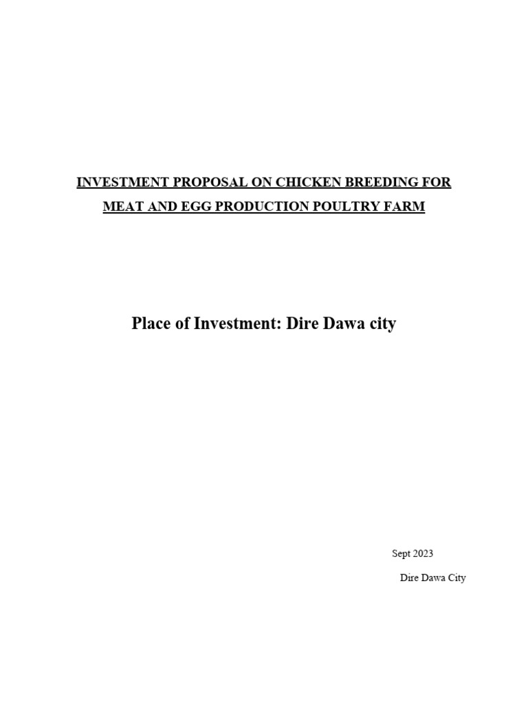 Chicken Breeding Investment Proposal | PDF