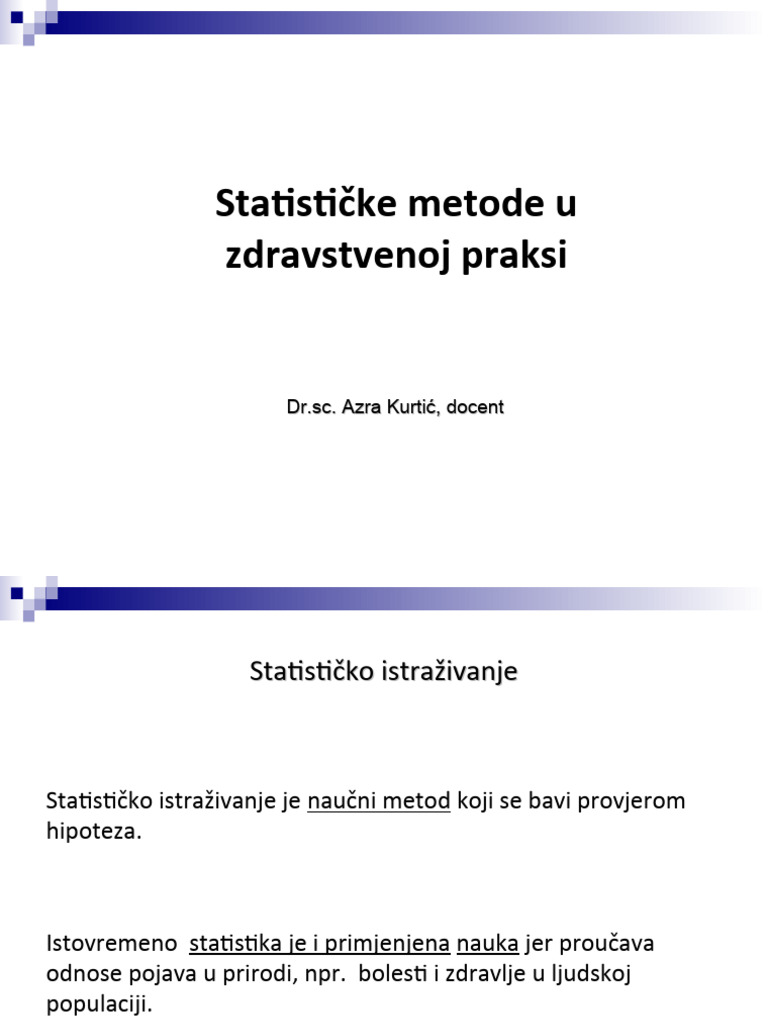 Statisticke Metode | PDF