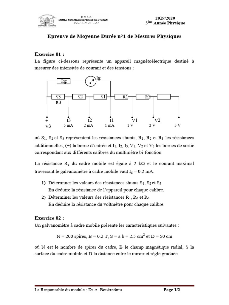 Examen Mesure 2020 Enso | PDF | Méthodes et références pédagogiques | Sciences et mathématiques