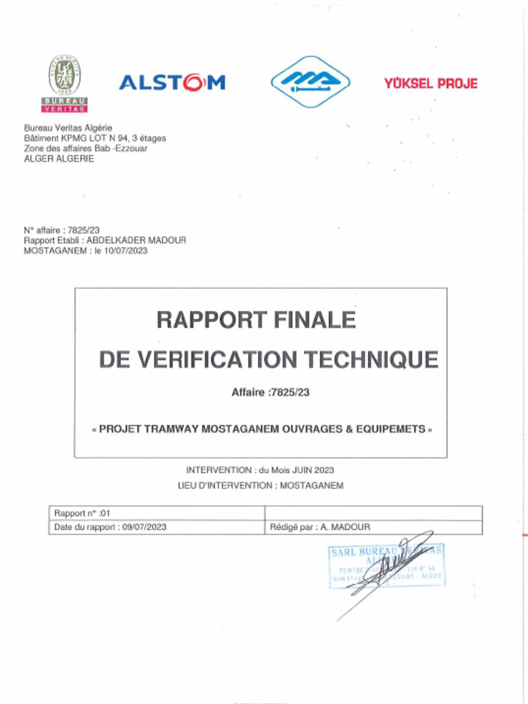 Rapport Final de Vérification Technique IMW | PDF