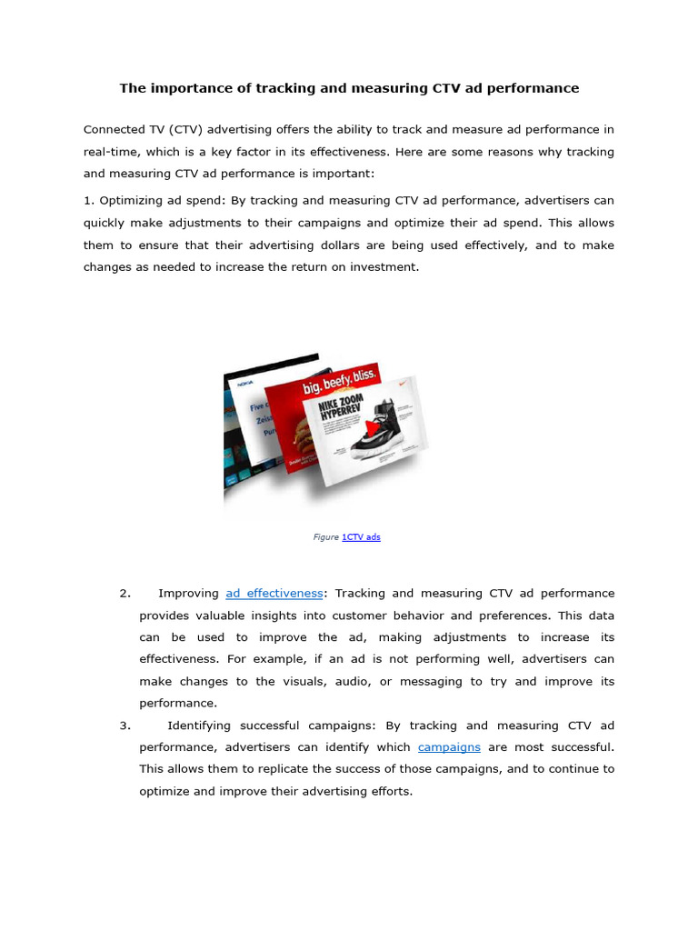 The Importance of Tracking and Measuring CTV Ad Performance | PDF