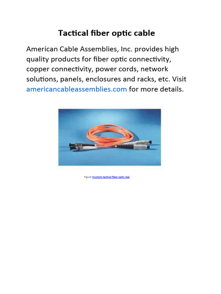 Tactical Fiber Optic Cable | PDF