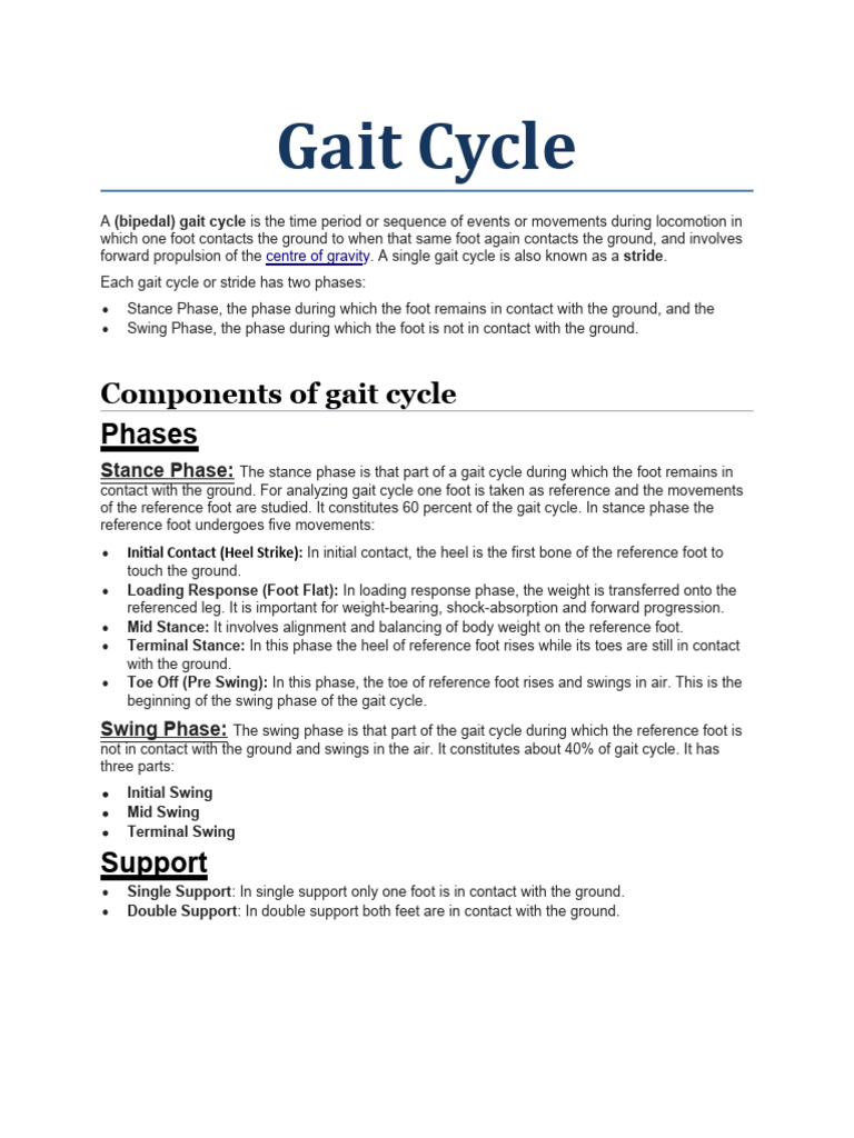 Gait Cycle | PDF