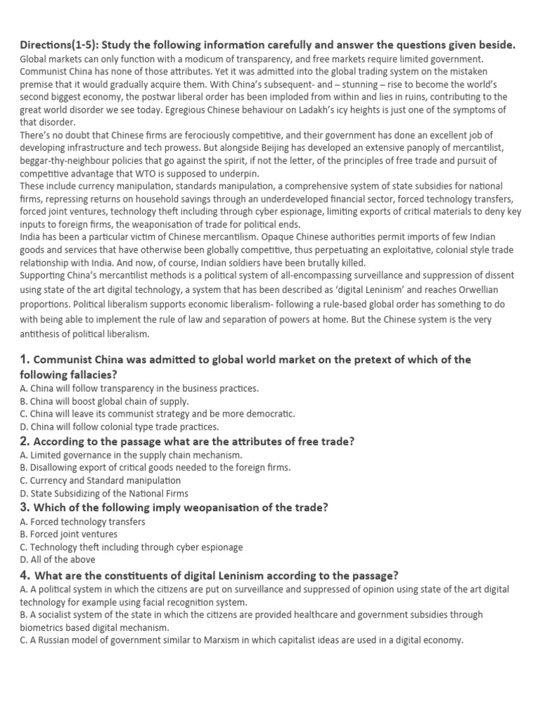 Logical Reasoning Quiz - With Answers | PDF