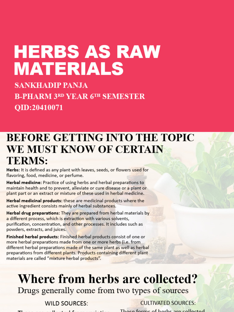 Herbs as Raw Materials for Medicine | PDF | Agriculture | Soil