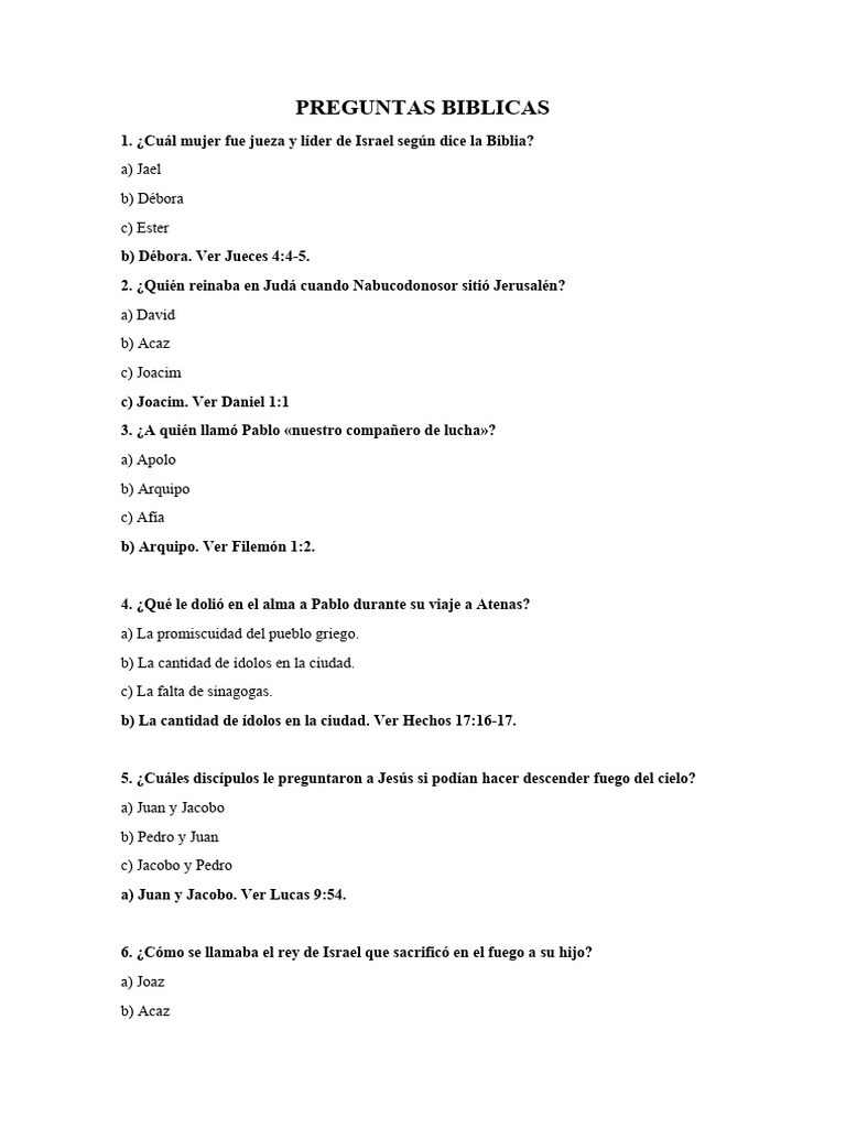 Preguntas Biblicas | PDF | Juan el apóstol | Jamón (Hijo De Noé)