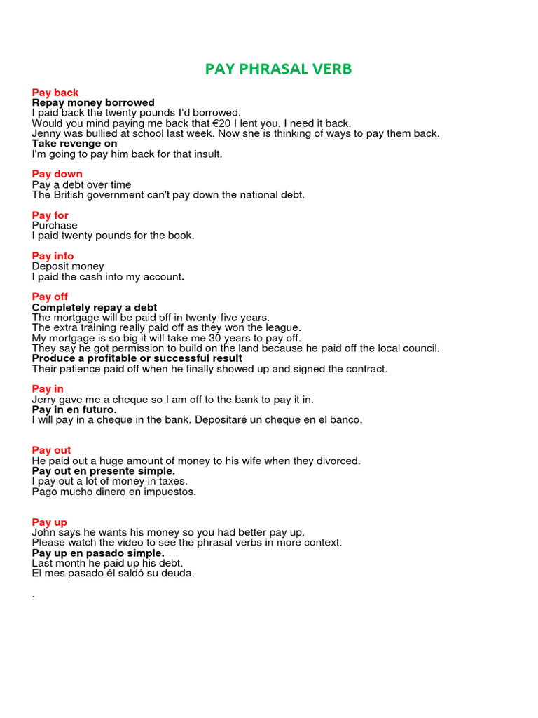 Phrasal Verbs for Financial Actions | PDF