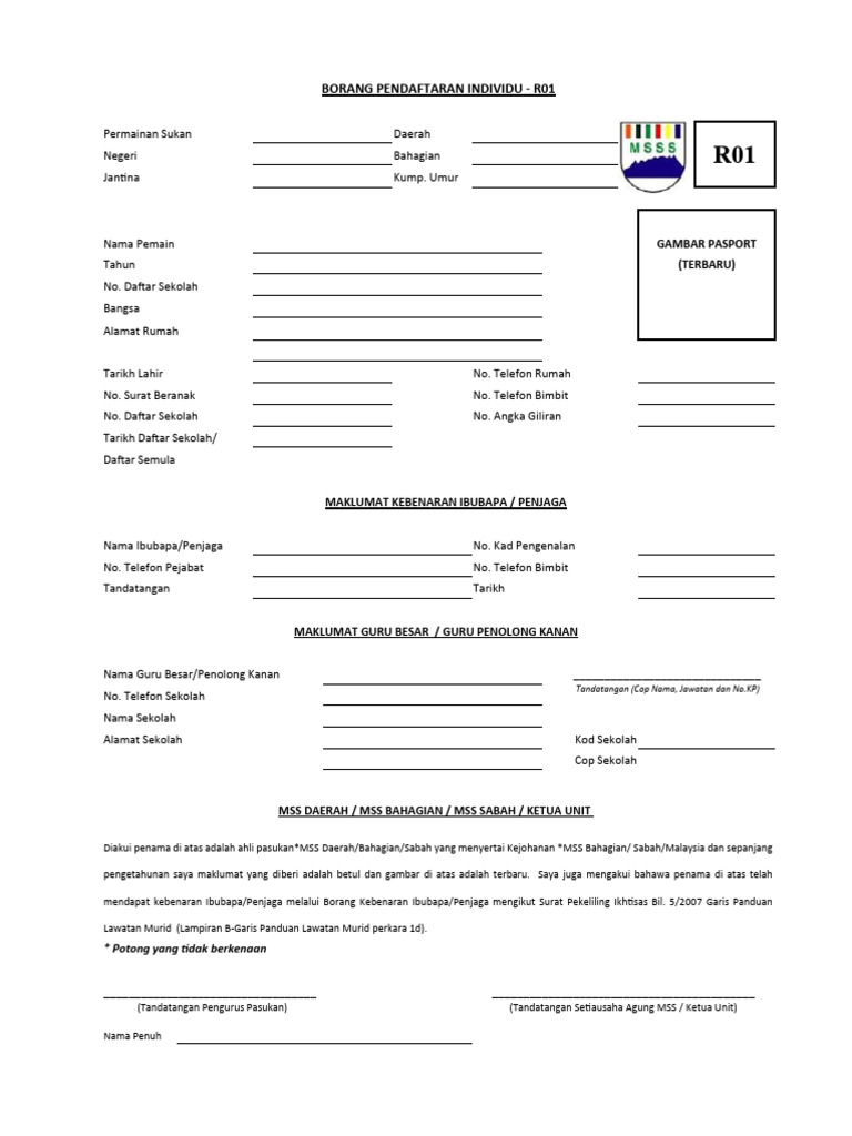 Borang r02 - Bola Baling - Sepak Takraw-1 | PDF