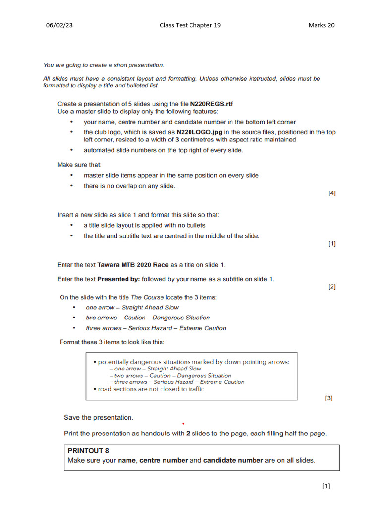 Class Test | PDF