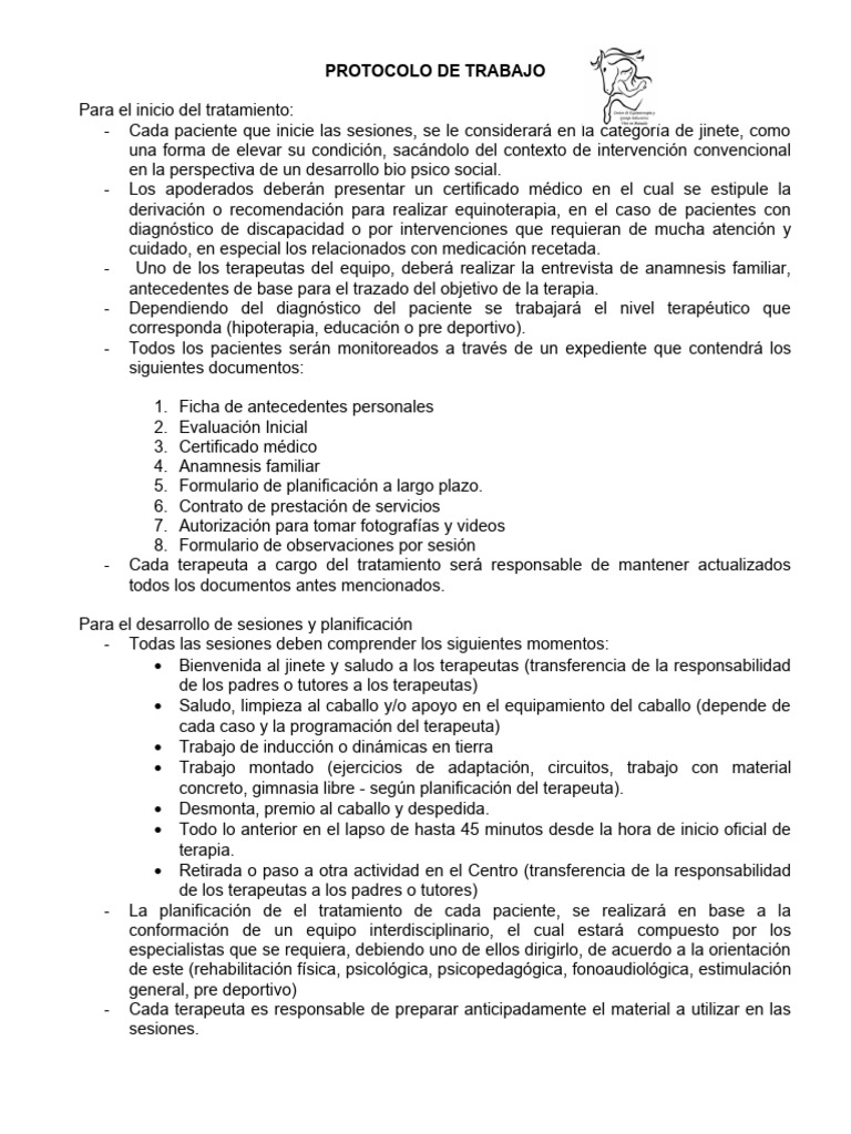 Protocolo de Trabajo | PDF