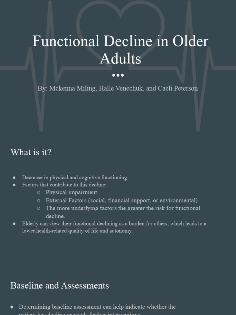 Functional Decline in Older Adults | PDF