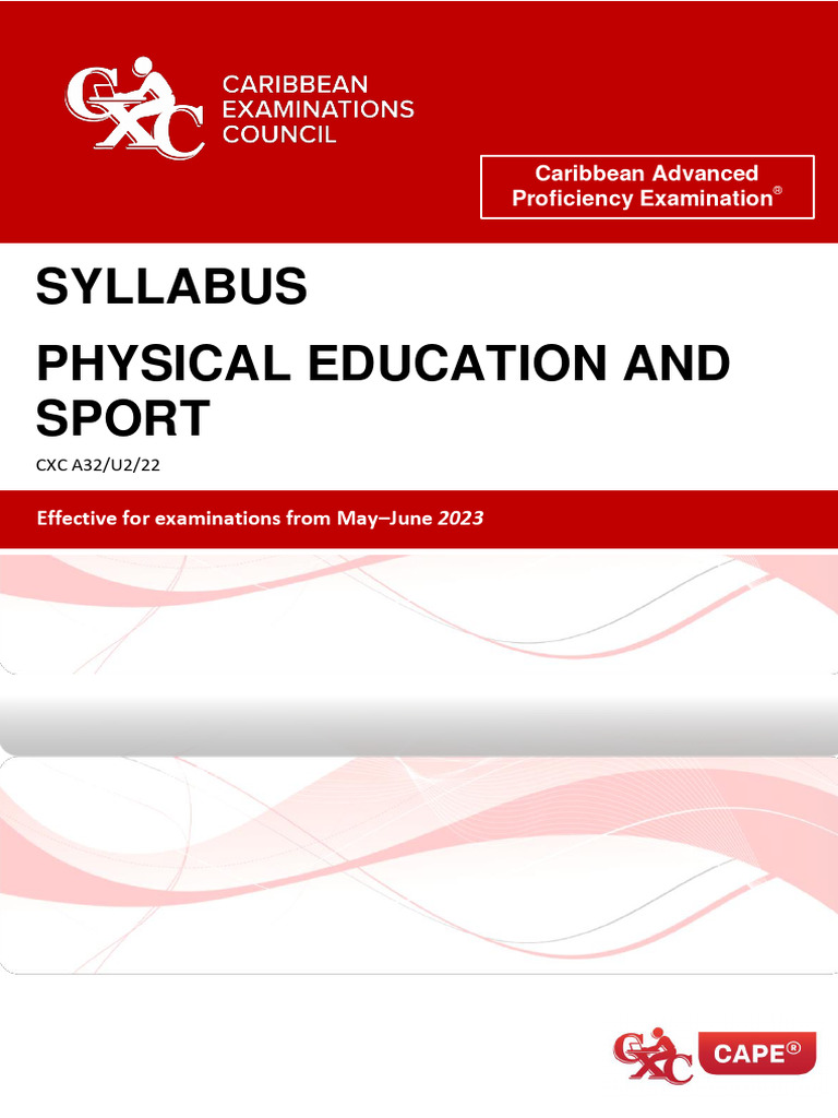 CAPE Physical Education and Sport Syllabus | PDF