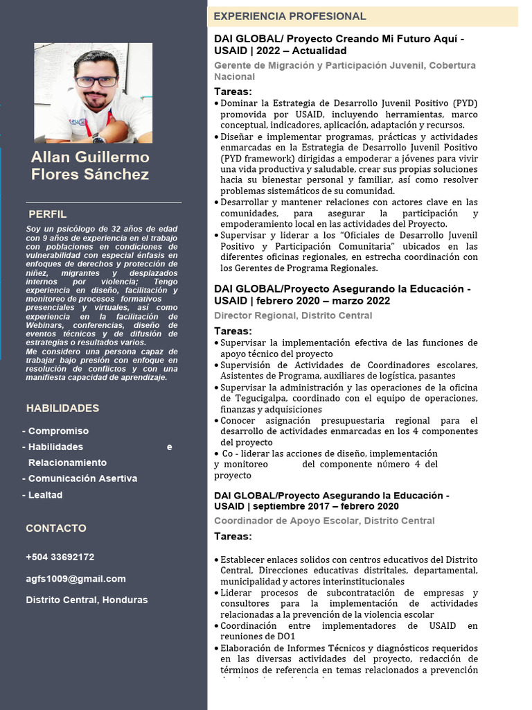 CV Allan 2022 | PDF | Honduras