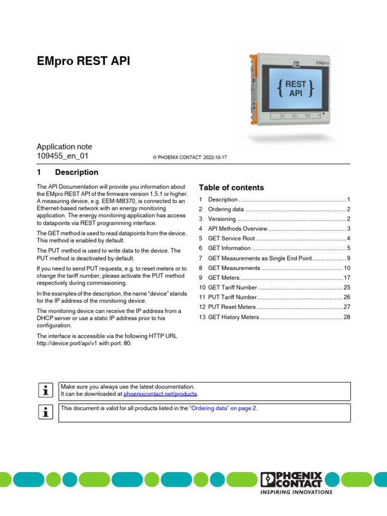 EMpro API Guide for Developers | PDF