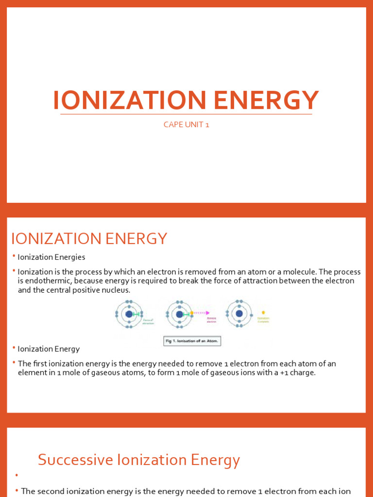 Ionization Energy Cape Unit 1 | PDF