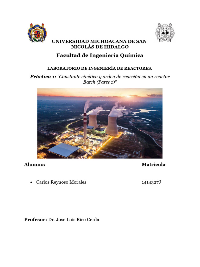 Practica 1 Reactores | PDF