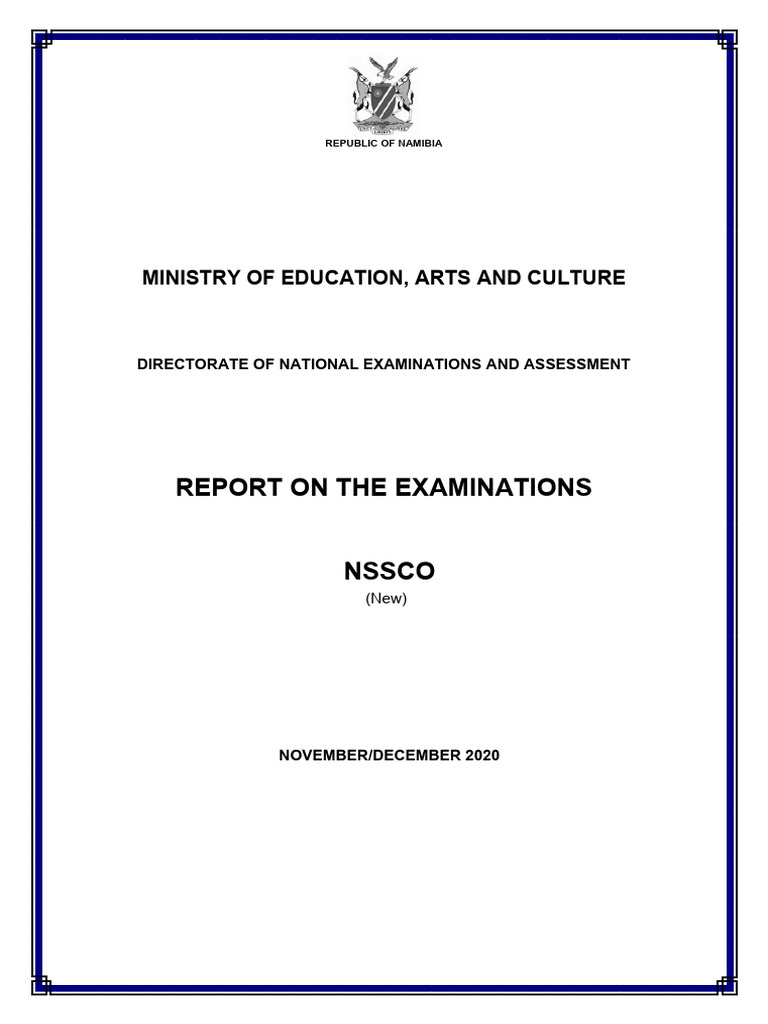 NSSCO (New) Examiners Report 2020 | PDF
