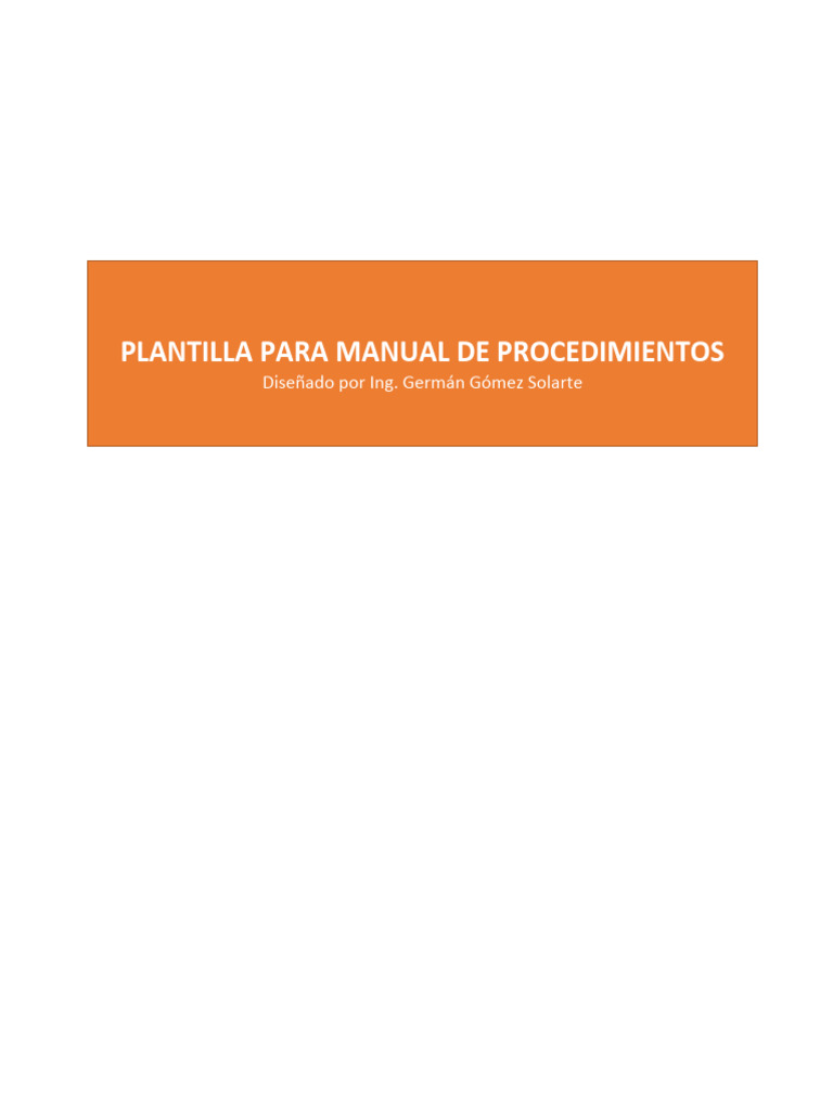 Plantilla para Manual de Procedimientos | PDF