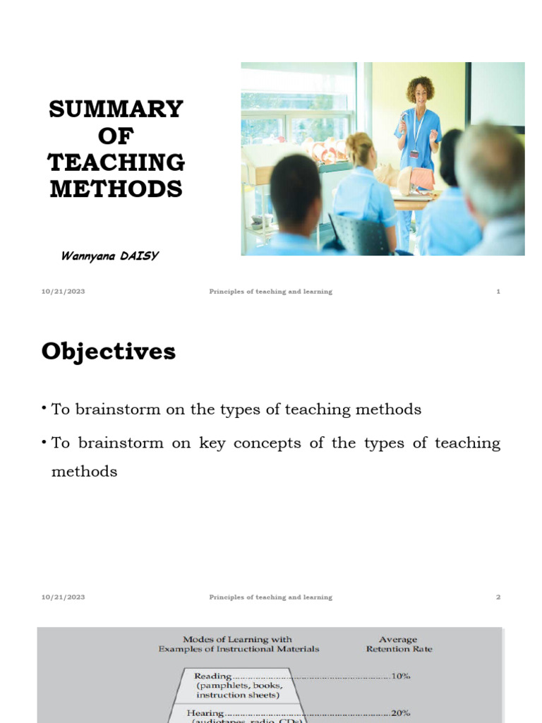Summary of Teaching Methods | PDF