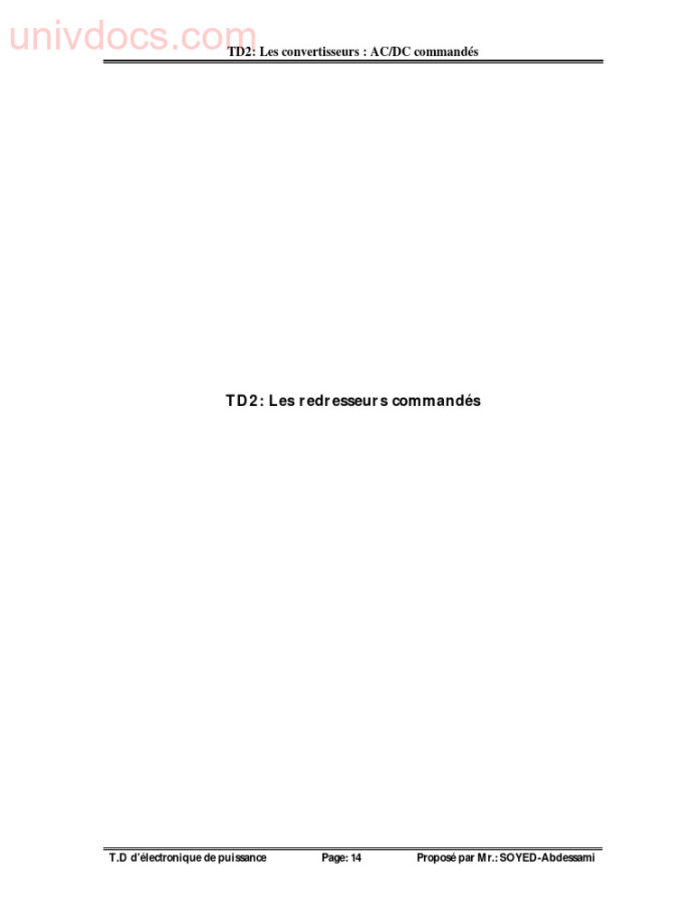 Travaux Diriges Electronique Puissance p16 35.TextMark | PDF
