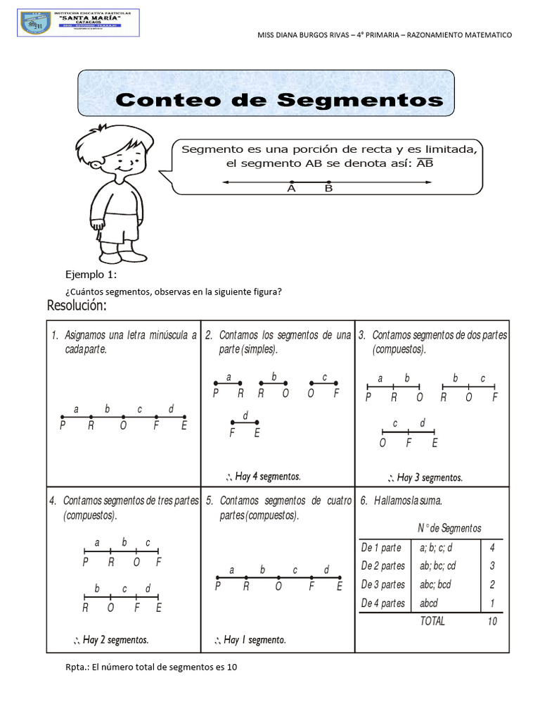 Conteo de Segmentos para Primaria | PDF