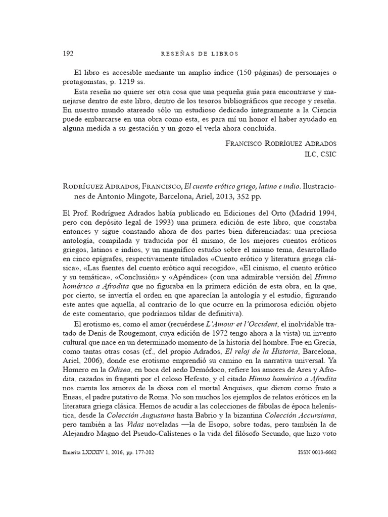 Reseña Cuento Erótico Cuenca | PDF