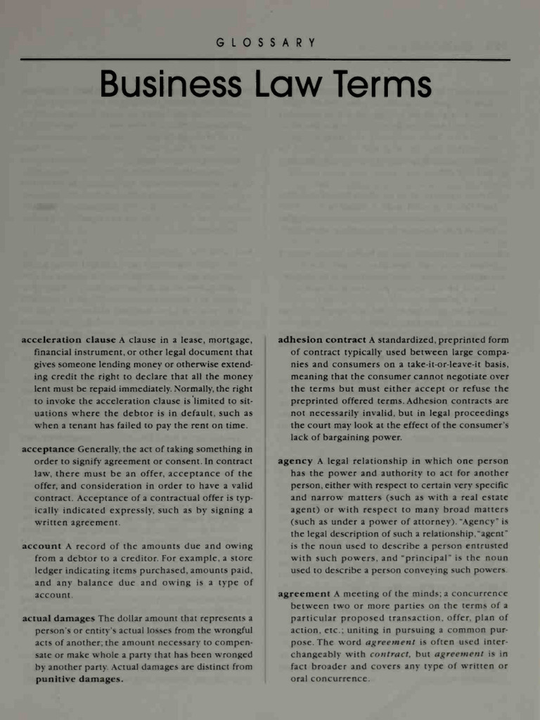 Business Law Terms | PDF | Law