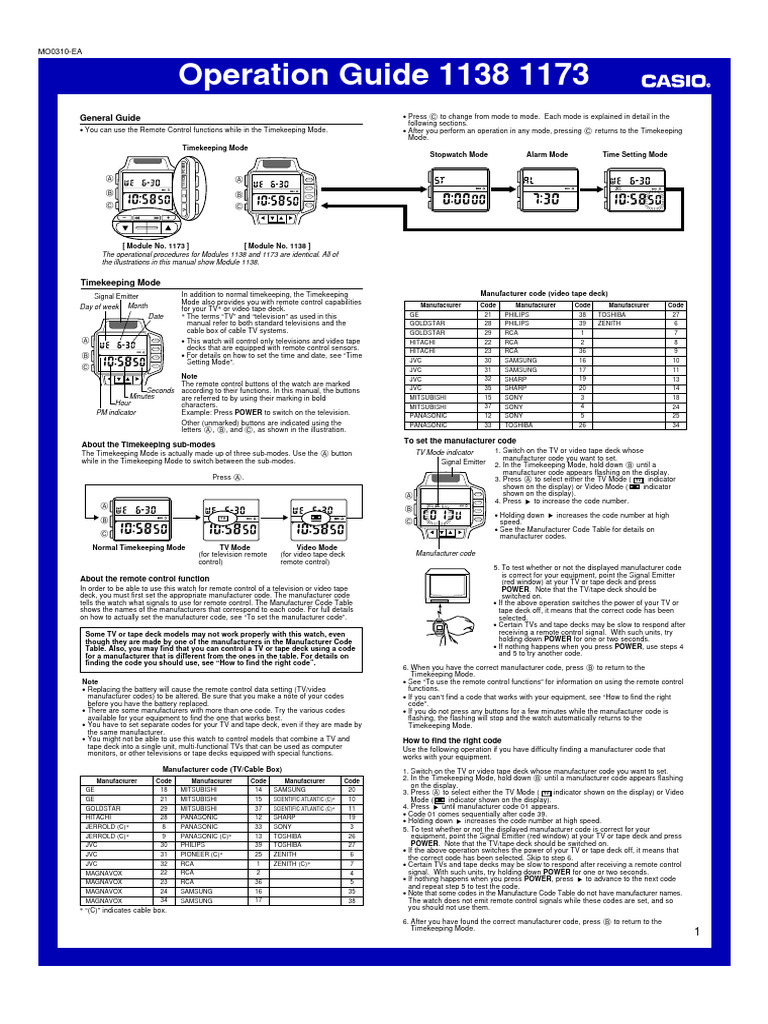 Casio 1173 CMD-30B | PDF