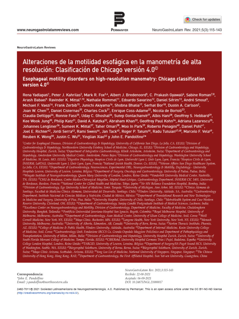 Alteraciones de La Motilidad Esofágica en La Manometría de Alta ...