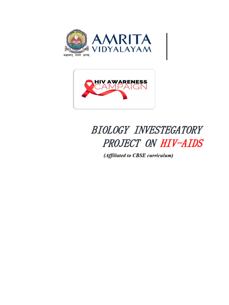 Biology Investegatory Project On Hiv-Aids | PDF | Hiv/Aids | Management ...