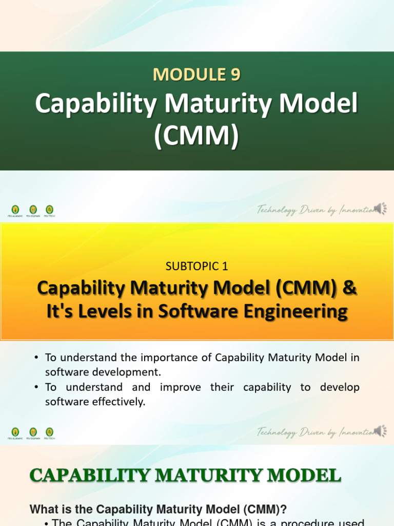 M9S1 POWERPOINT - Capability Maturity Model (CMM) & It's Levels in ...